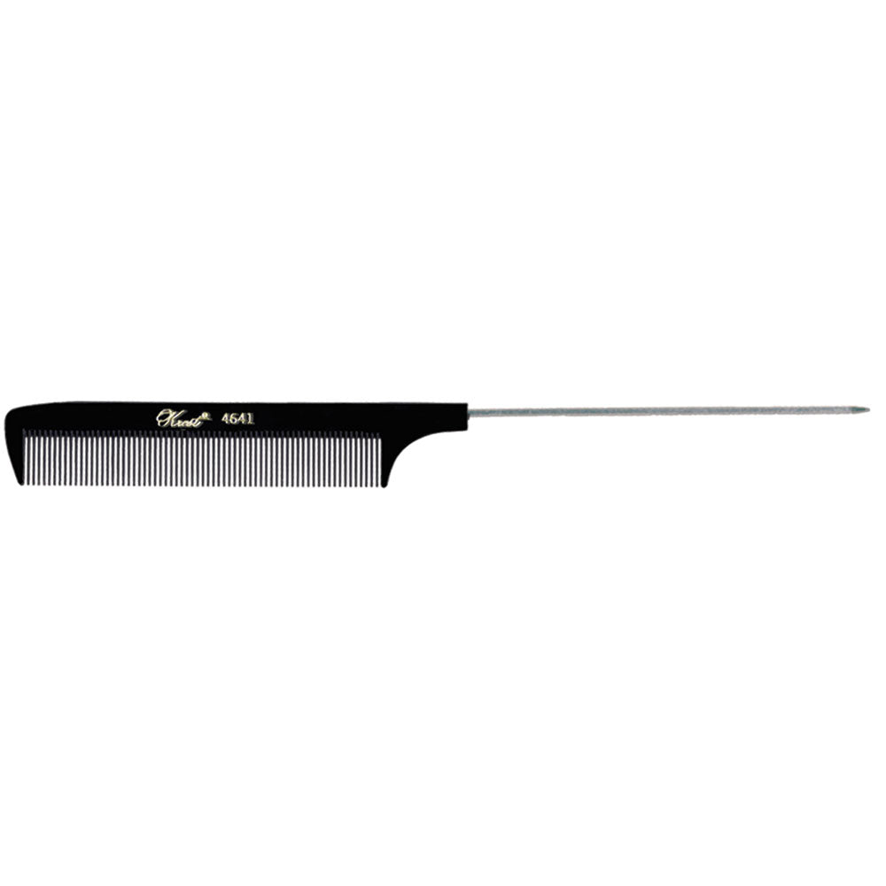 Krest 8 1/2" Weaving/Foiling Fine Tooth Rattail Comb - Black (4641)
