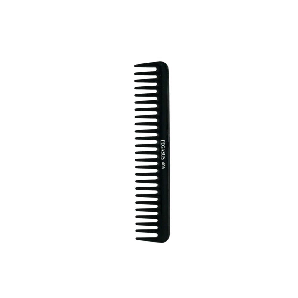 Pegasus Hard Rubber Comb (406) 7 1/4" Space Teeth Penetrating Comb w/