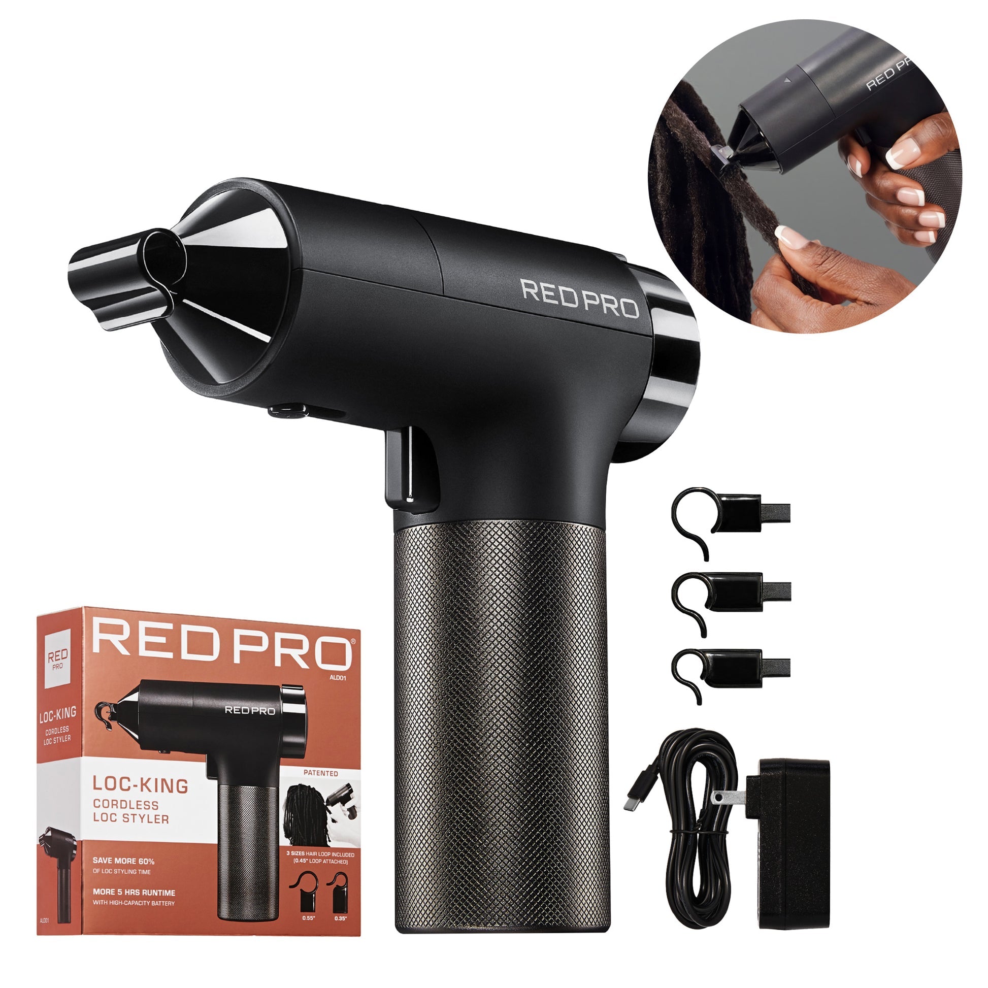 Red Pro Loc-King Cordless Auto Loc Styler