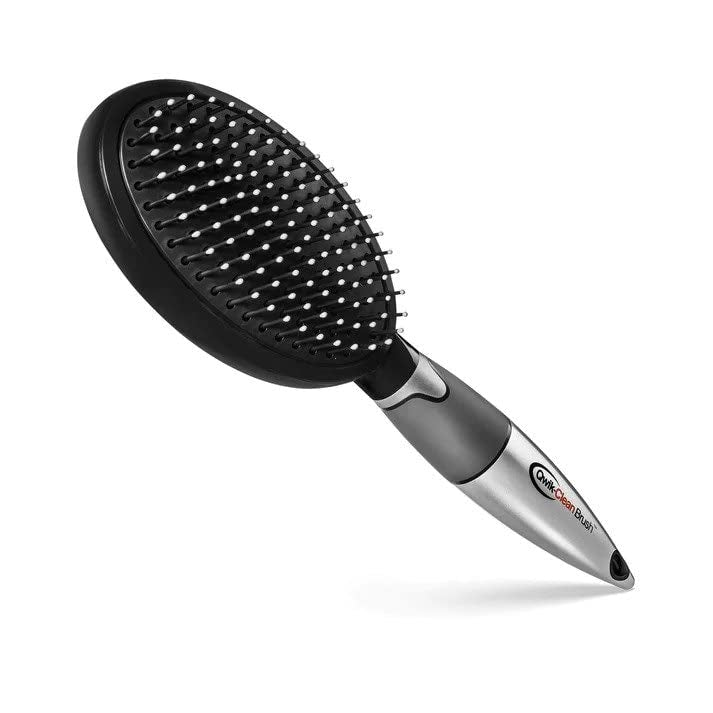 Qwik-Clean Easy Clean Detangling Hair Brush w/ Retractable Bristles