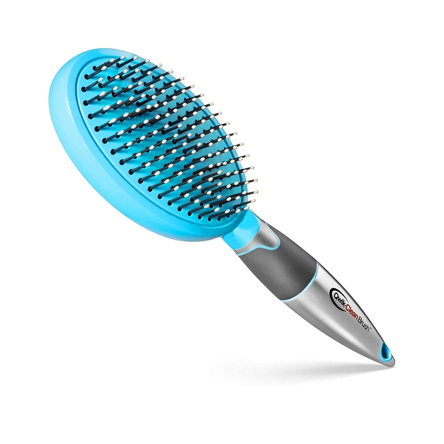 Qwik-Clean Easy Clean Detangling Hair Brush w/ Retractable Bristles